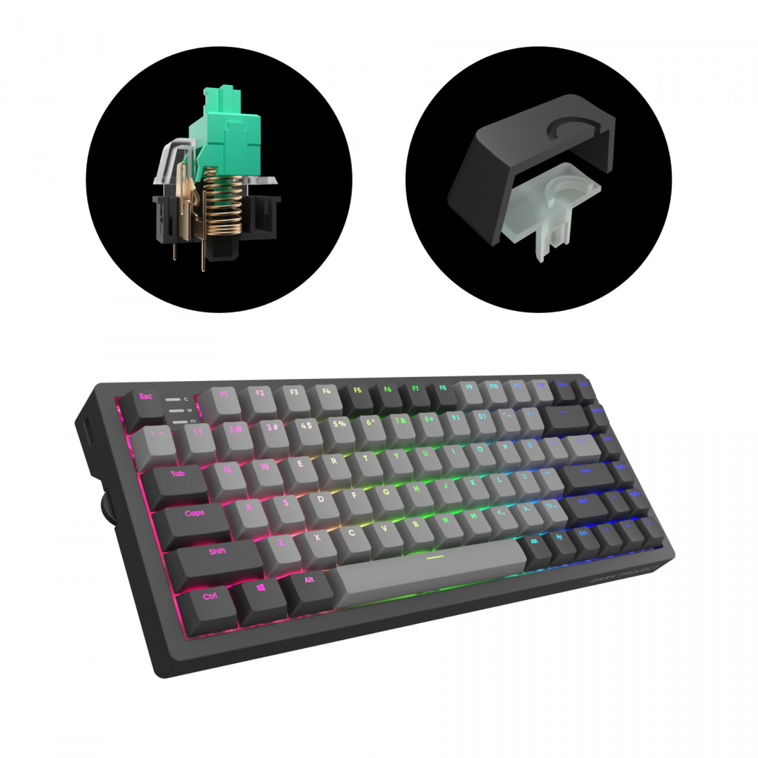 Klawiatura Dark Project KD83A Black/Grey PBT Mech Gateron Cap Teal ...